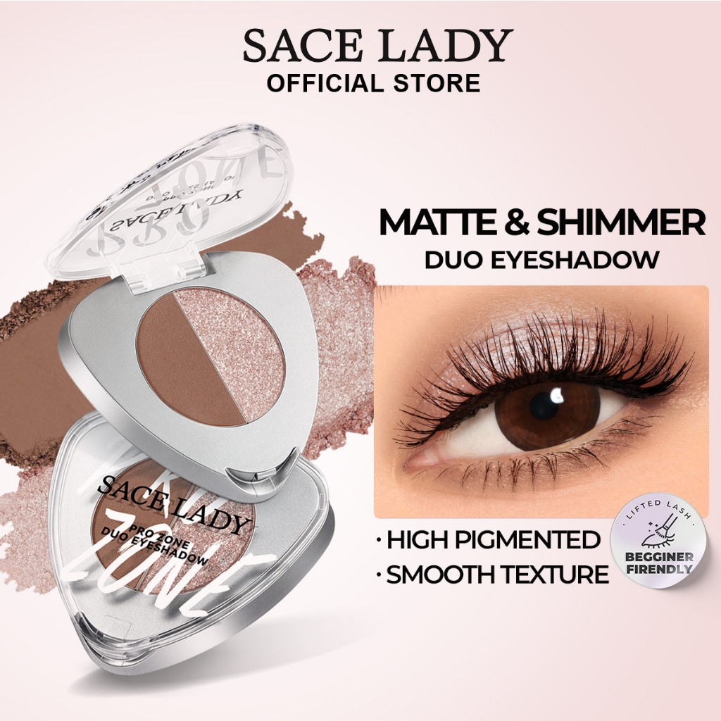 SACE LADY Duo Eyeshadow Smooth Texture Matte & Shimmer Easy To Apply ...