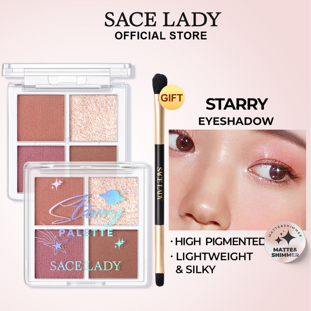 SACE LADY Starry Eyeshadow High Pigmented Matte&Shimmer Eyeshadow ...
