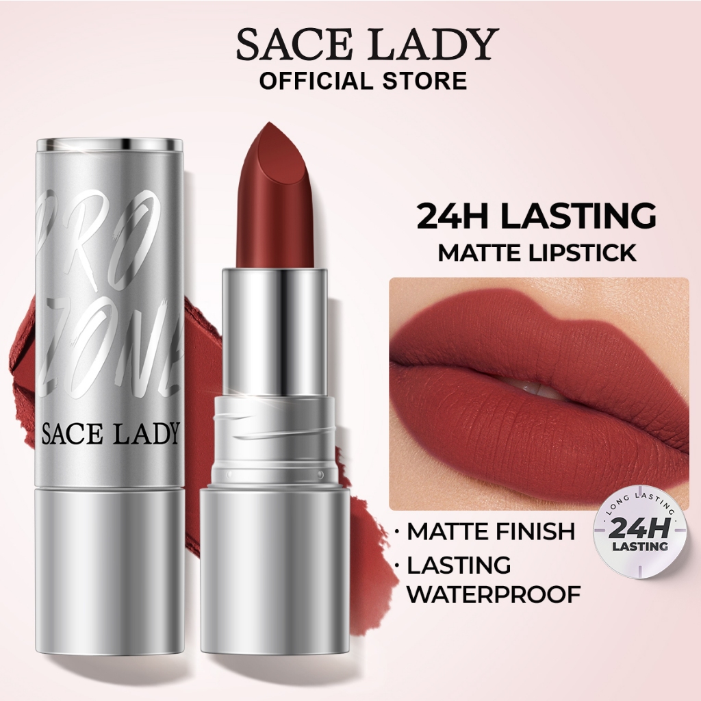 SACE LADY Matte Lipstick 24H Lasting Smudge-Proof & Waterproof Non ...