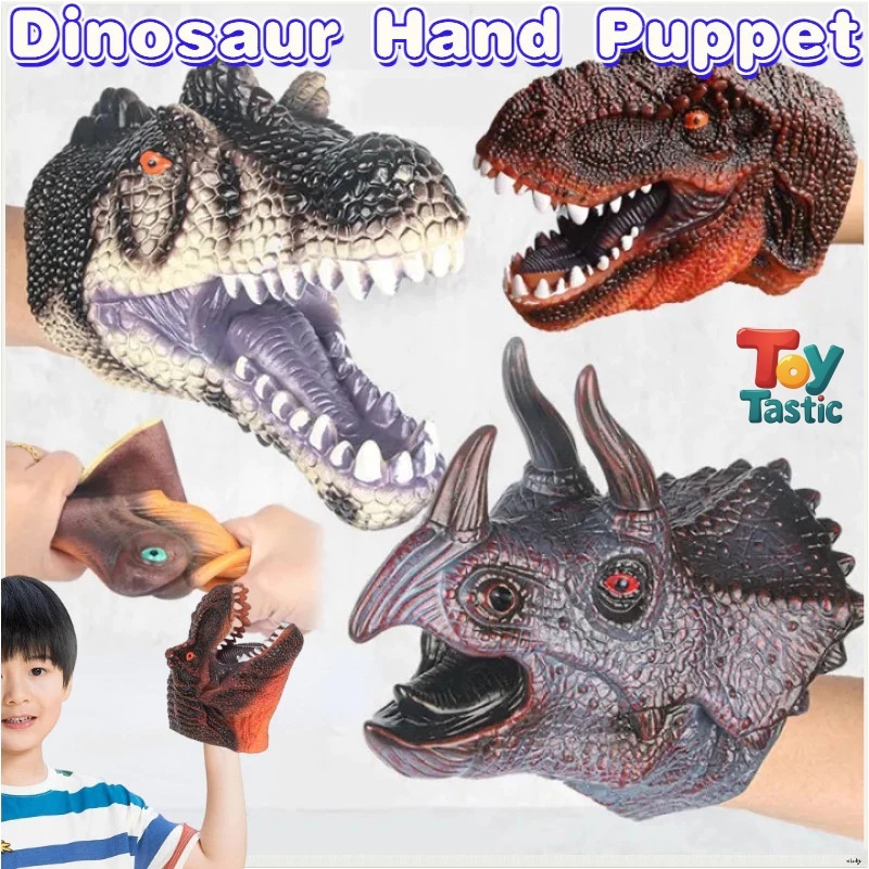 Dinosaur Doll Hand Puppet Realistic Latex Soft Animal Glove Soft Rubber ...