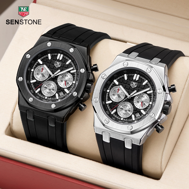 SENSTONE Watch for Men Original Waterproof Rubber Steel Unisilver/Gold ...