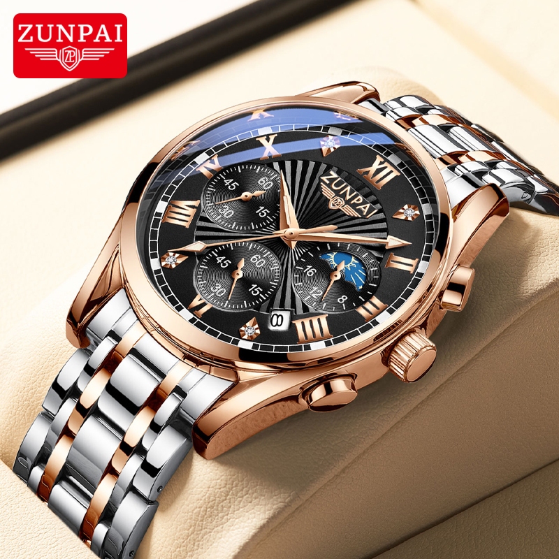 ZUNPAI Watch for Men Original Waterproof Stainless Steel Unisilver/Gold ...