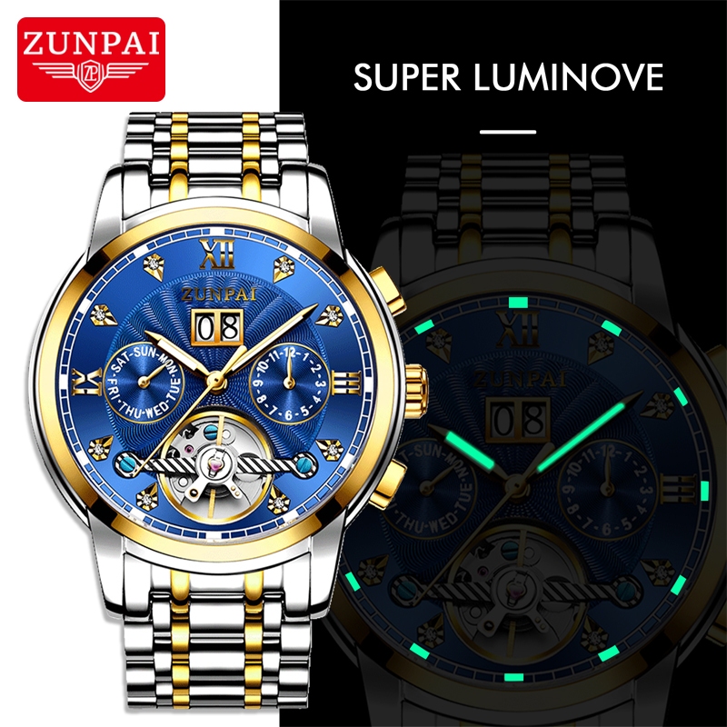 ZUNPAI Watch for Men Automatic Mechanical Original Branded Waterproof ...