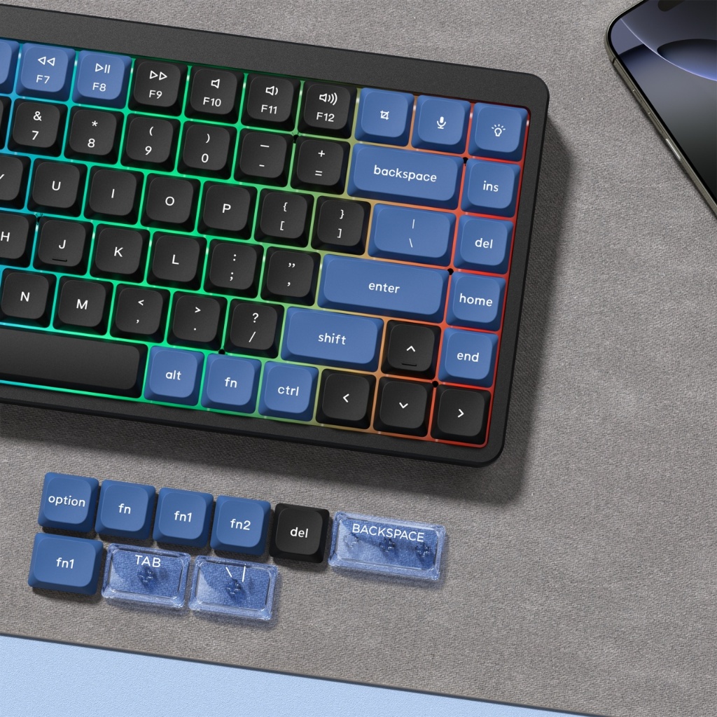 138 Keys PBT+PC Low Profile V3 Skyline Deep Sea Blue Keycaps Set, No ...