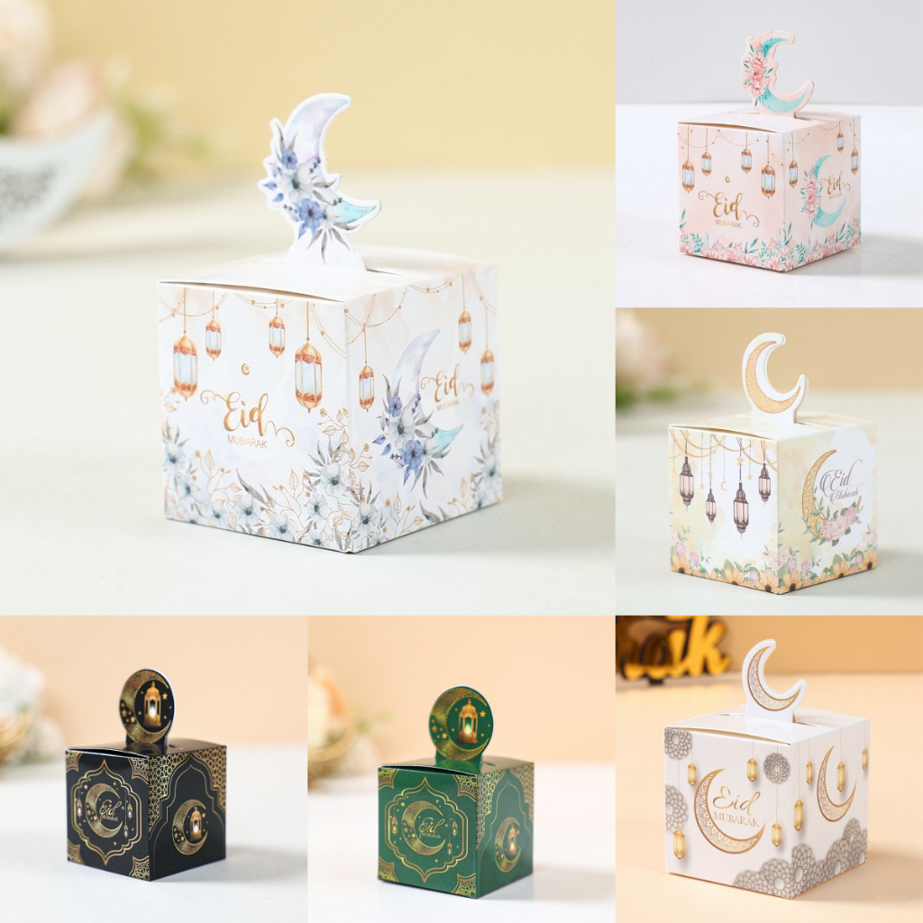 24pcs/set Eid Mubarak Paper Gift Box Hari Raya Ramadan Decorations ...