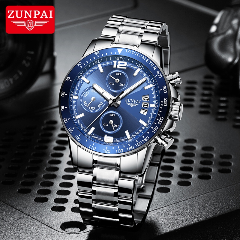 ZUNPAI Watch for Men Original Waterproof Stainless Business Quartz ...