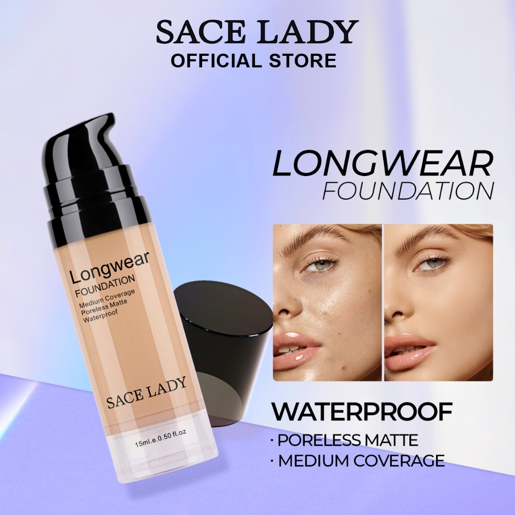 SACE LADY Foundation Matte Long Wear Medium Coverage Smooth Flawless ...