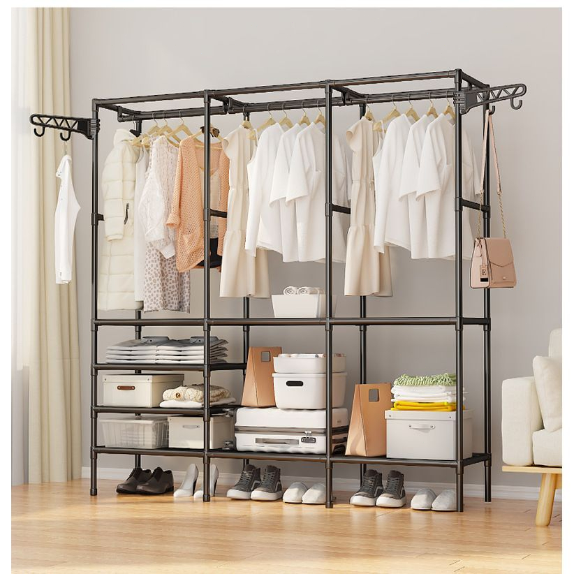 3 Row Multi-function Clothes Rack Cabinet Bedroom Open Combination ...