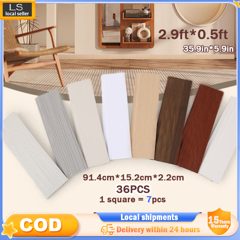 3D Self Adhesiv Wood Grain Vinyl Tile Floor Thicker Version Waterproof ...