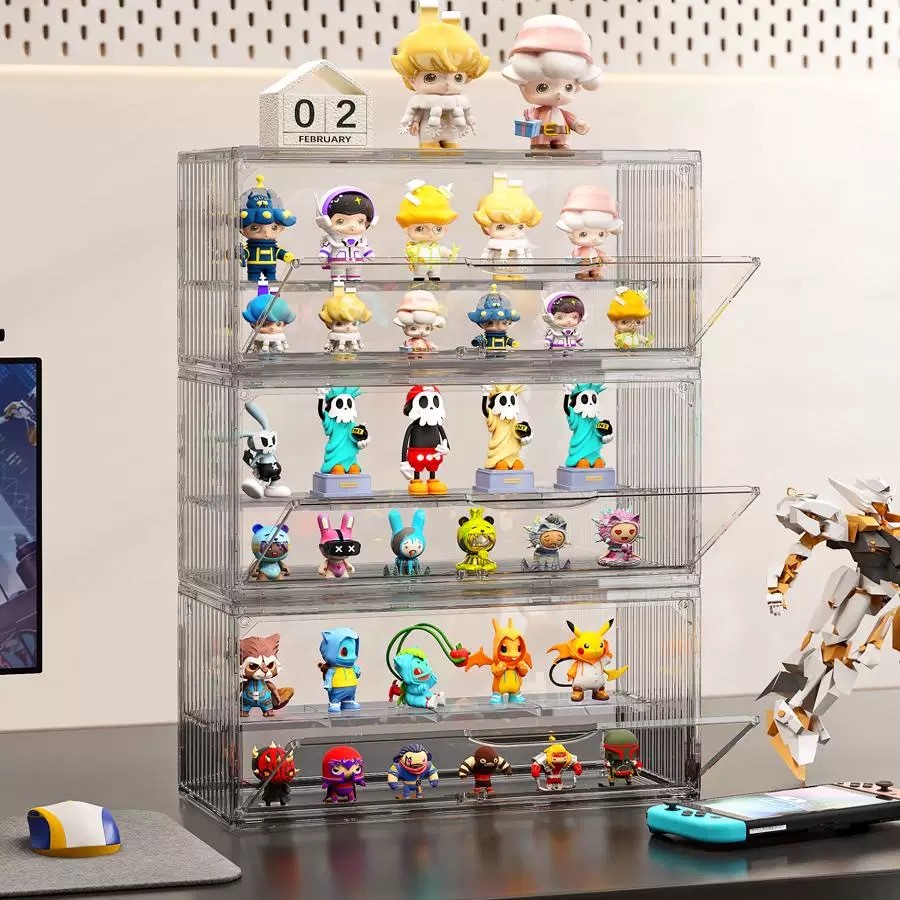 Acrylic Display Case Boxes Popmart Toy Storage Organizer Stackable ...