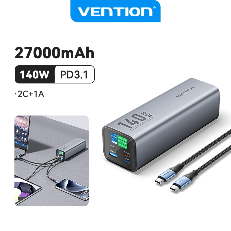 Vention 140w 27000mAh Powerbank For Phone/Laptop/Game Console Fast ...