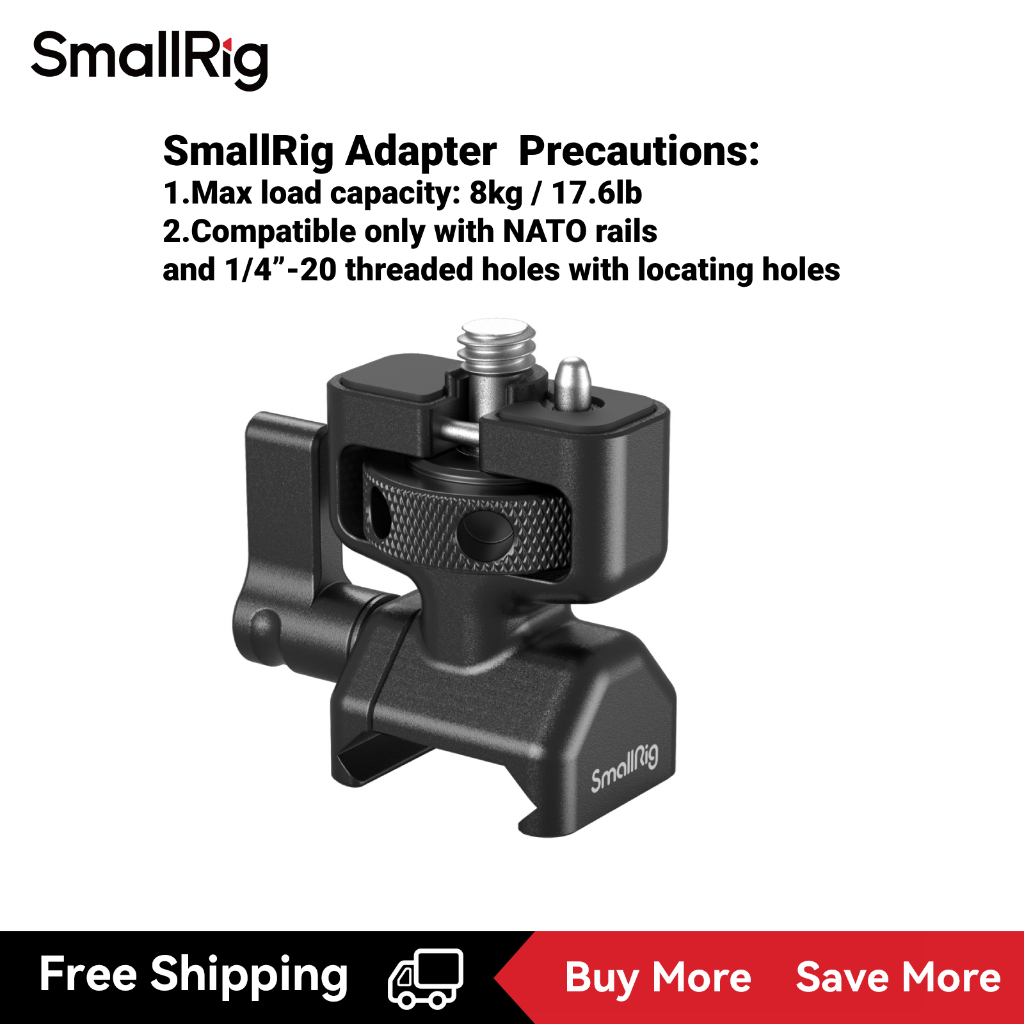 SmallRig Adapter with NATO Rails and 1/4”-20 Threaded Holes with ...