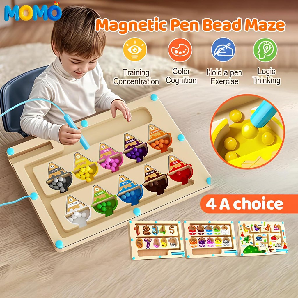 MOMO Early Education Toy Magnetic Color Sorting Board and Number Maze ...