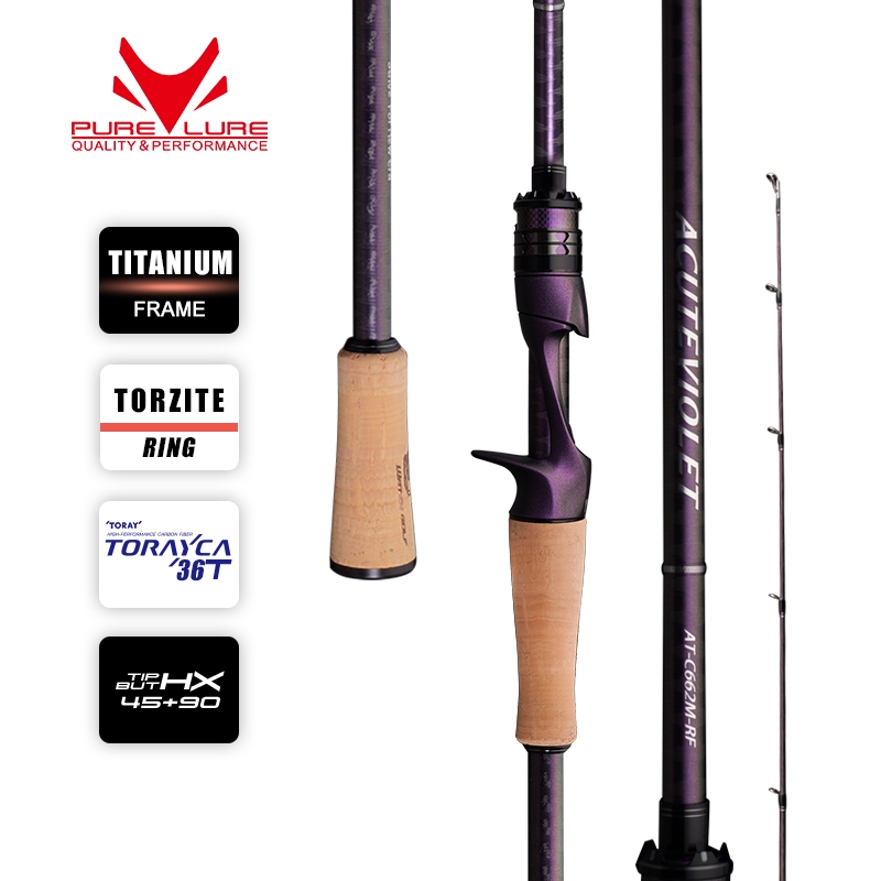 PURELURE ACUTEVIOLET Regular Fast Action Rod TZ Ring TITANIUM FRAME 6FT ...