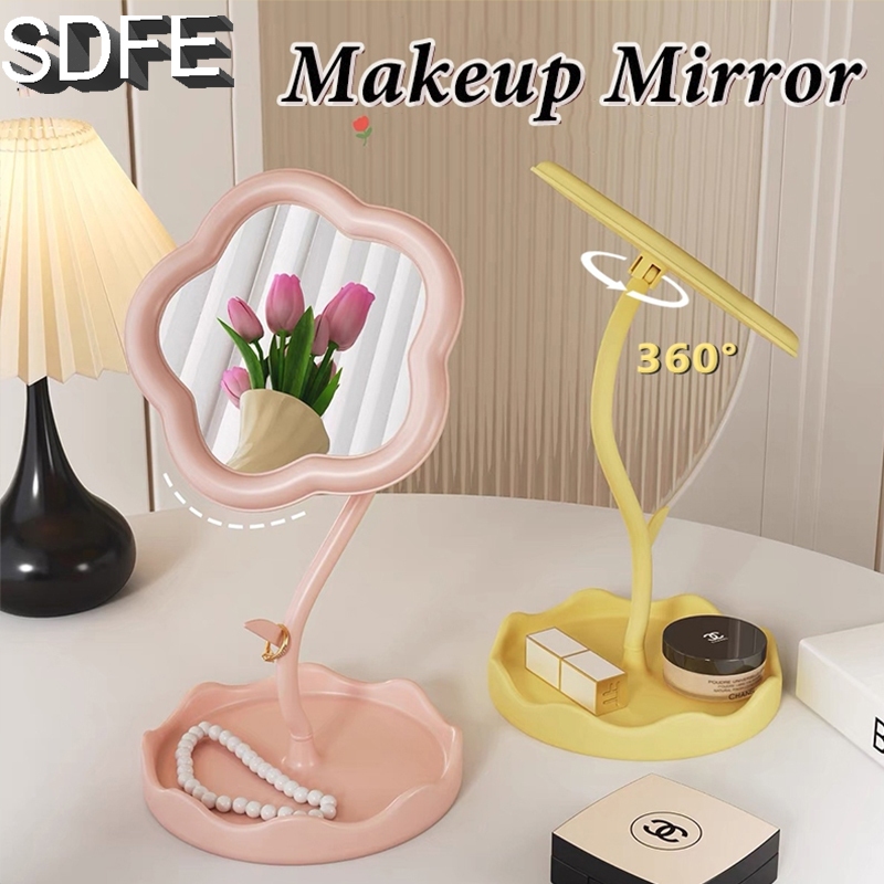 Flower Makeup Mirror Cute desktop Dressing Table Mirrors Face Makeup ...