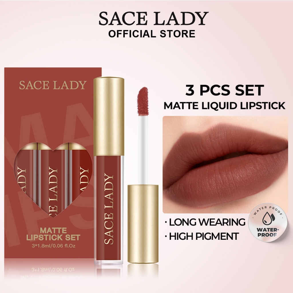 SACE LADY Liptint Set Matte Liquid Lipstick Waterproof Highly Pigmented ...