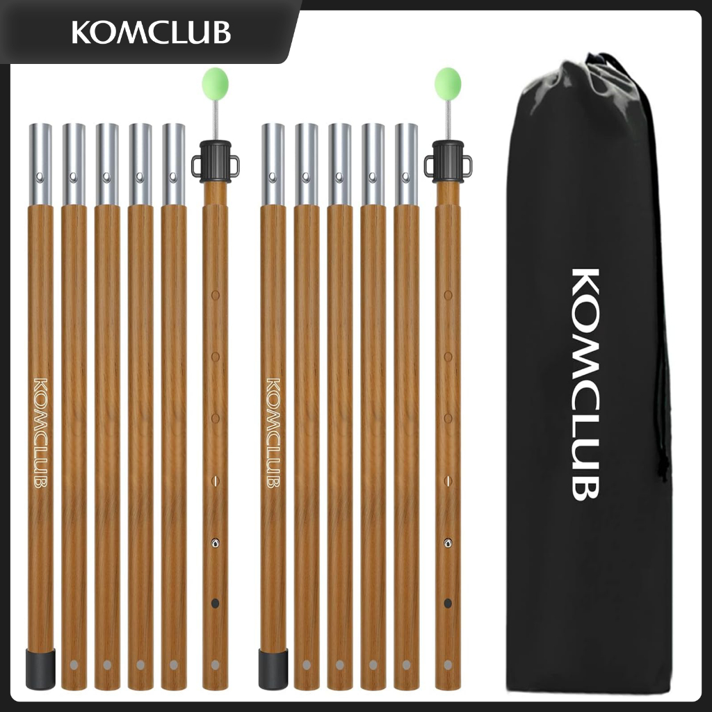 2M Aluminum Alloy Tent Poles Adjustable Lightweight Camping Tarp Poles ...