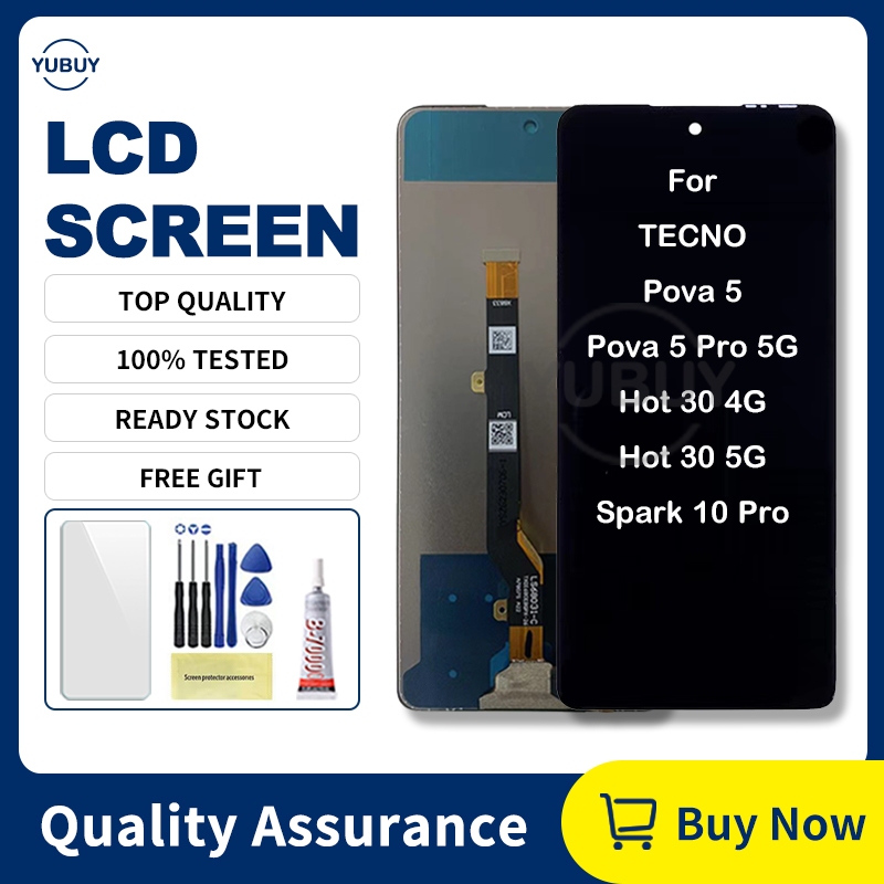 For Tecno Pova 5/Pova 5 Pro 5G/Hot 30 4G/Hot 30 5G/Spark 10 Pro LCD Digital Touch Screen Display ...