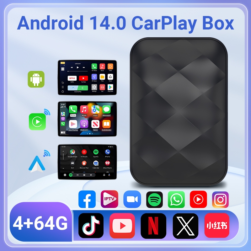 XUDA Mini Ai Box 4 Core 4+64GB Android 14.0 Support Netflix REDnote Wireless Carplay Suitable ...