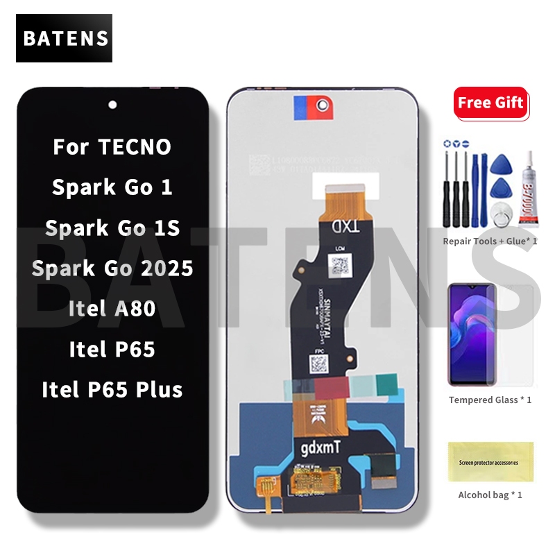 BATENS LCD For Tecno Spark Go 1/Spark Go 1S/Spark Go 2025/itel A80 P65 ...