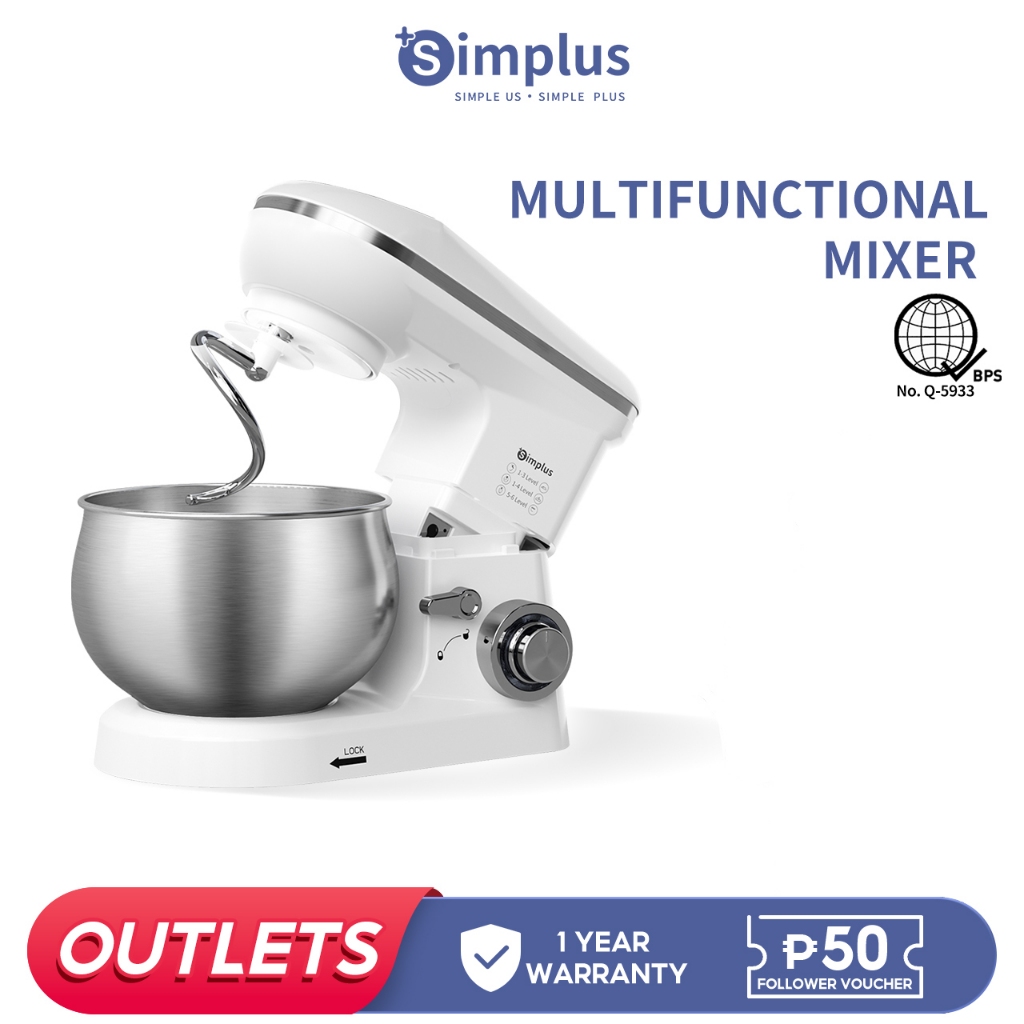 Simplus Stand Mixer Electric Food Mixer 7 Speeds with Whisk Kitchen ...