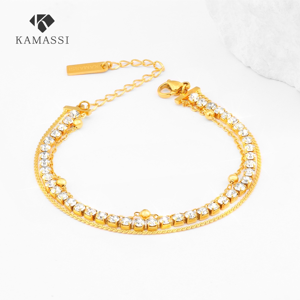 KAMASSI Stainless Steel Bracelet for Women Non Tarnish Waterproof B2116 ...
