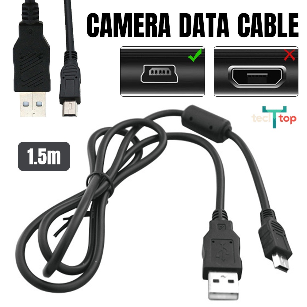 1.5m Mini 5-pin USB 2.0 Cable Digital Camera Hard Drive Fast Data ...