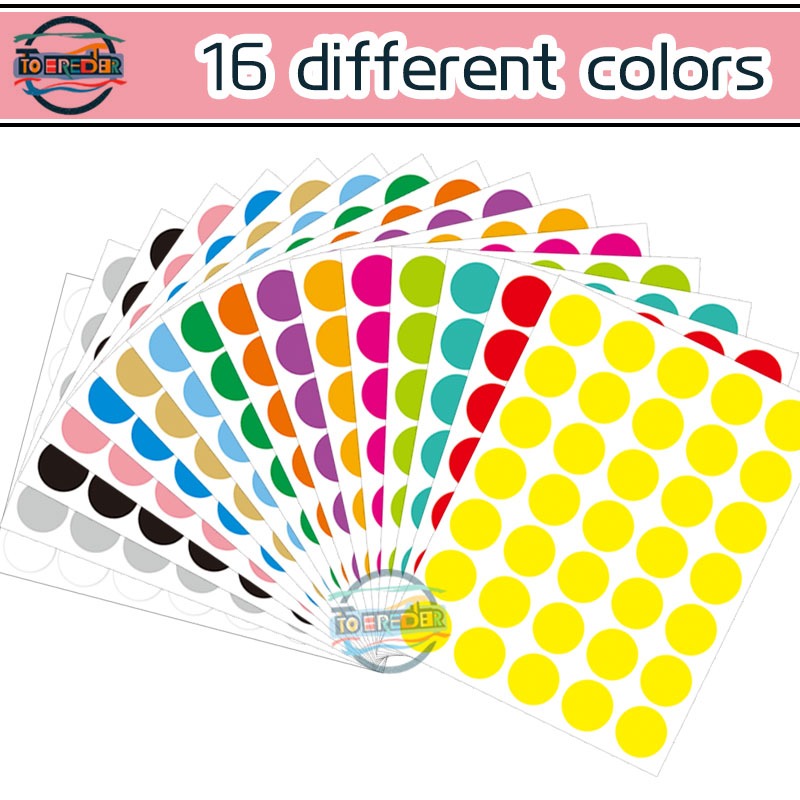 1120pcs colorful circle stickers round sticker label 16 different ...