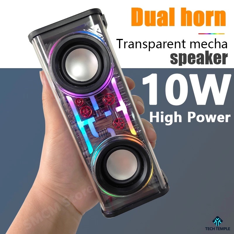 V8 Transparent Mecha Bluetooth Speaker High Power Stereo Interconnected ...