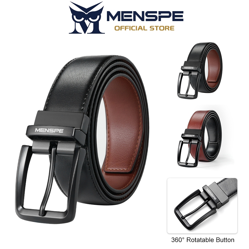MENSPE Men Belt Outdoor Simple Belt Pin Buckle Belt Rotating Buckle ...