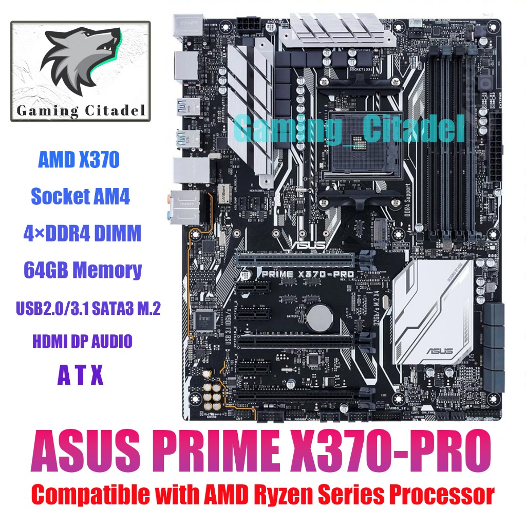 Used ASUS Prime X370-PRO ATX Motherboard DDR4 supports Ryzen 5000 ...