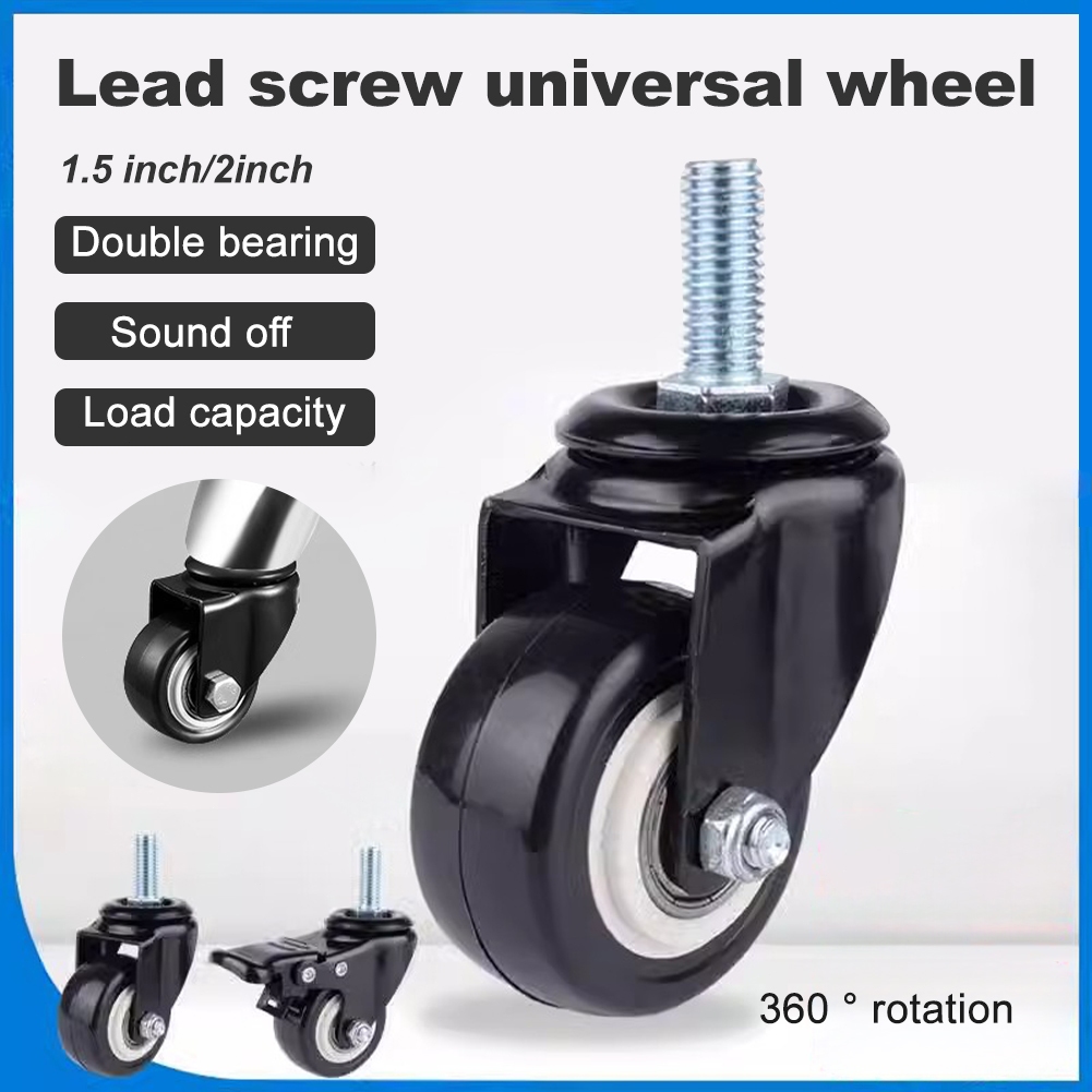 Heavy Duty 360 Degree Rotation Caster Wheels Mute Double Shafts Flat ...