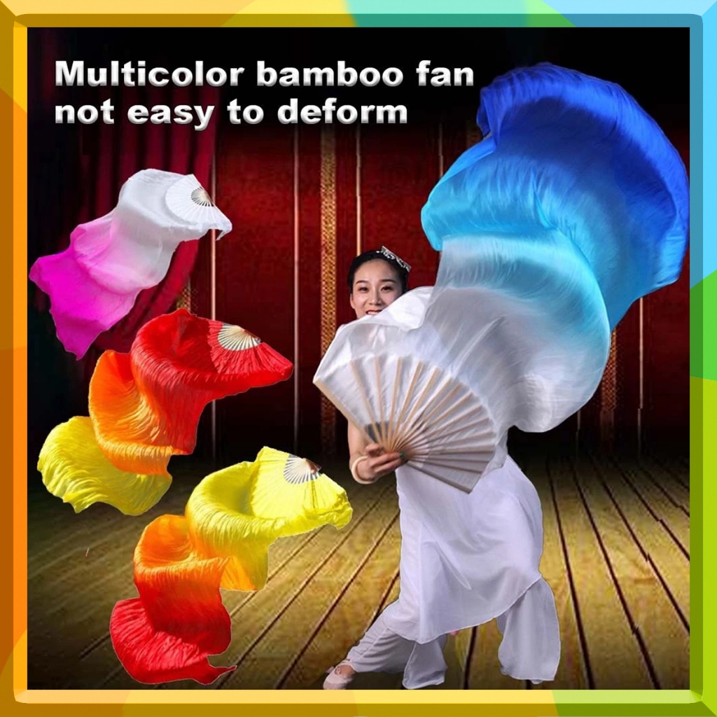 120CM Long Belly Dance Fan | Multicolor Performance Fans | Elegant ...