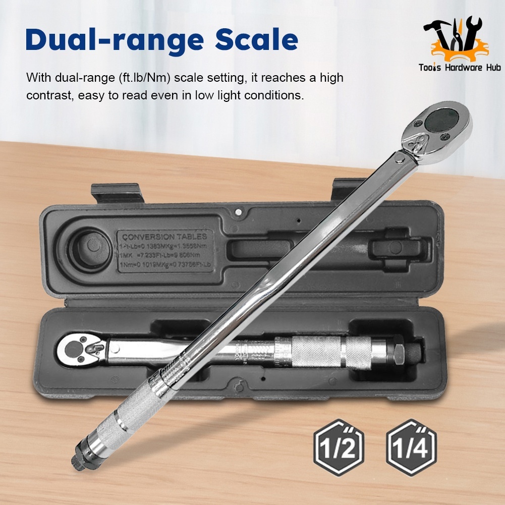 Adjustable Torque Wrench 1/2" 28-210Nm 1/4” 5-25Nm Professional ...