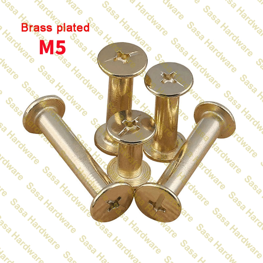50SETS M5 Brass Plated Chicago Screw /Binding Screw /book screw ...