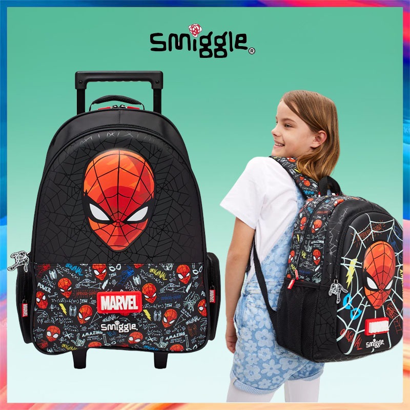 Smiggle Spider-Man Trolley Bag luggage Backpack Classic Primary School ...