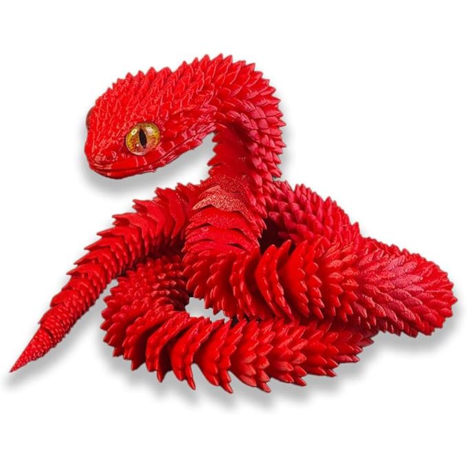 60cm 3D Printed Animals-Snake Viper,3D Printed Snake Toys 3D Printed ...