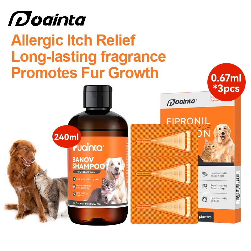 PUAINTA Antifungal Cat Dog Shampoo Anti Flea and Tick For Dogs and Cats ...