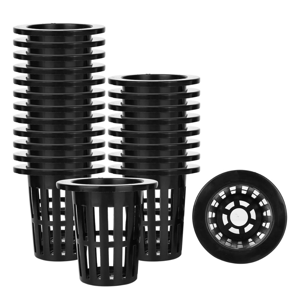 Litgrow 100 Pack 2 inch Net Pots Hydroponics Supplies Cups, Round Wide ...