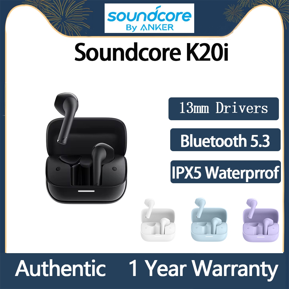 Soundcore K20i by Anker Semi-in-Ear Earbuds Earphone Bluetooth 36H ...