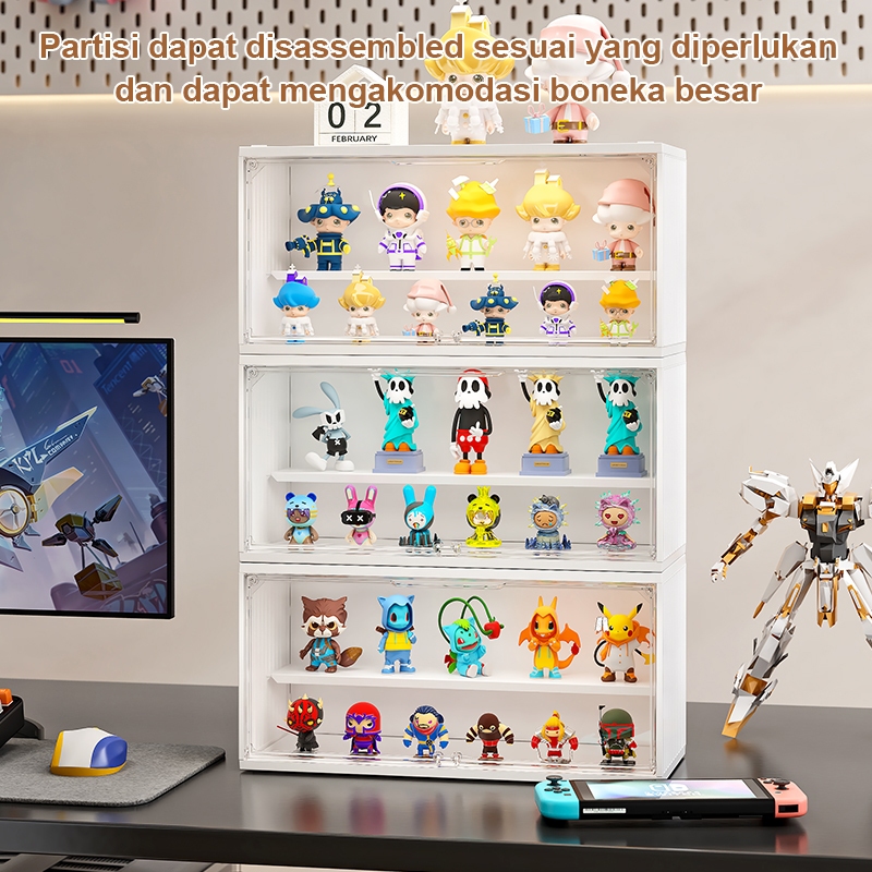 Acrylic Popmart Display Box Stackable Storage Organizer Transparent Box ...