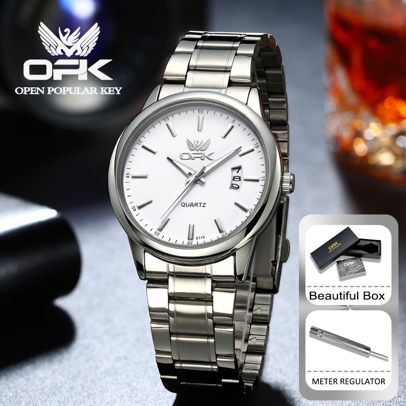 OPK Men's Stainless Steel Quartz Wristwatch - White | Shopee Philippines