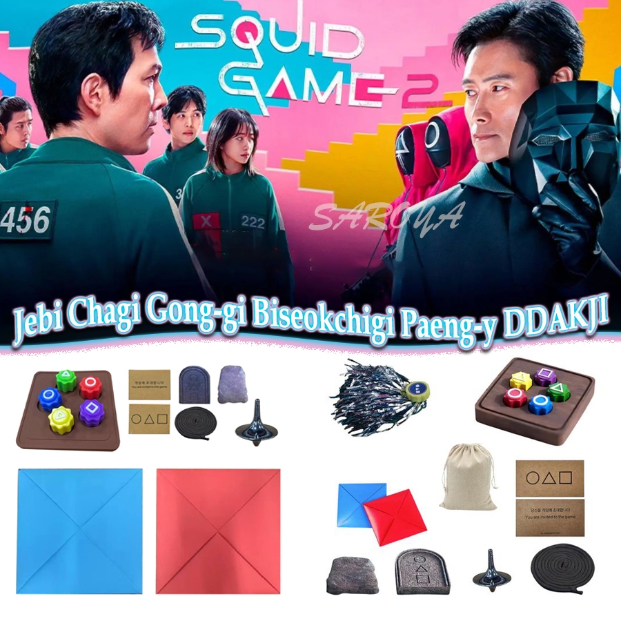 Squid Game 2 3D Printed Korean Folk Game Set Jebi Chagi Gong-gi ...