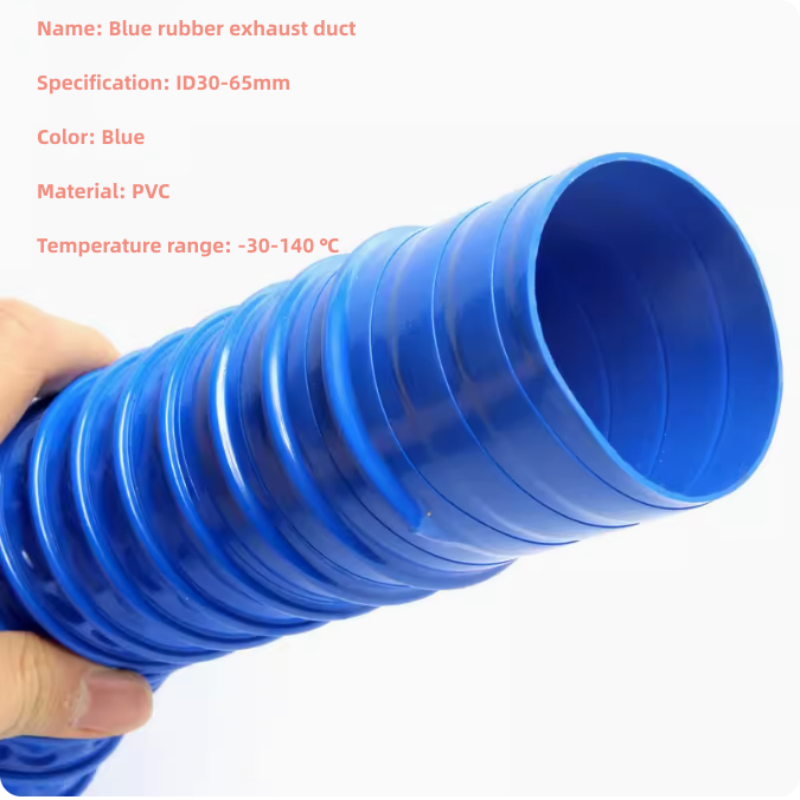 Blue PVC Rubber Expansion Hose ID180-250MM Dust Removal Pipe Flexible ...