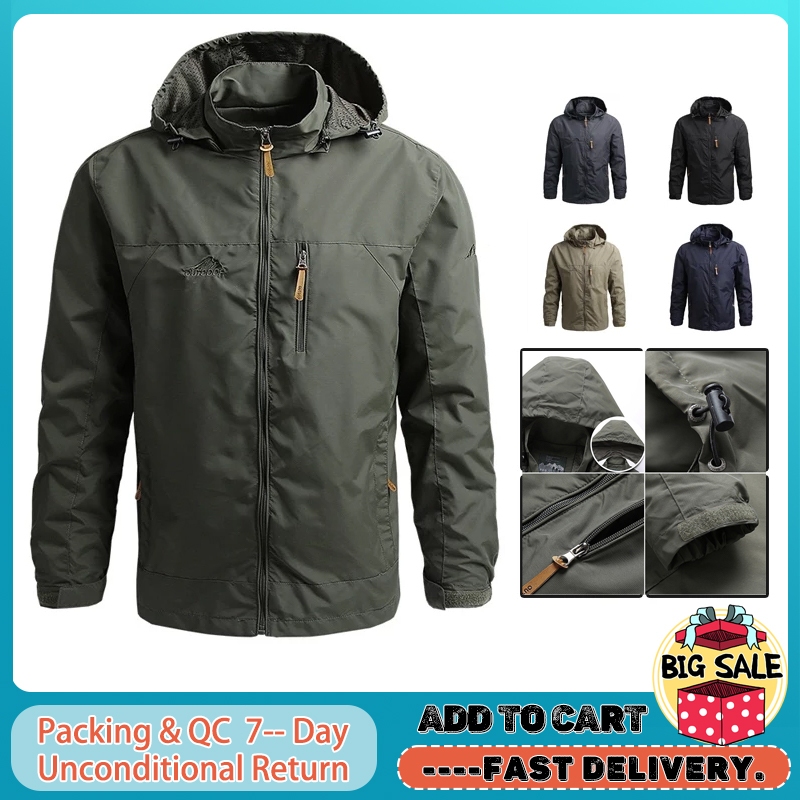 Men's Jacket Waterproof Outdoor Windproof Motorcycle Jacket Hoodie ...