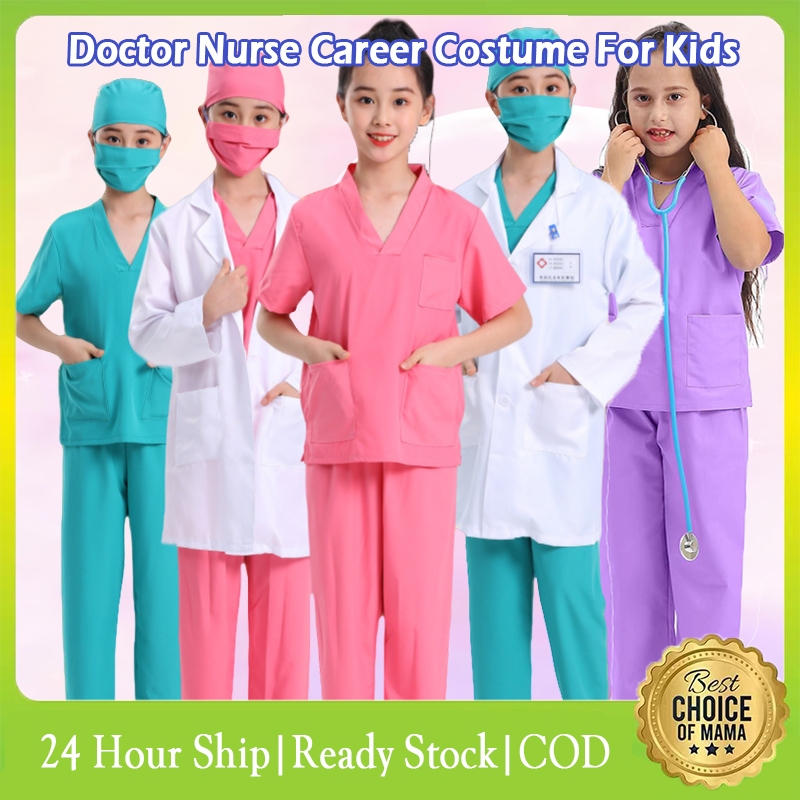 3-12years Kids Doctor Career Costume Surgeon Outfit School performance ...