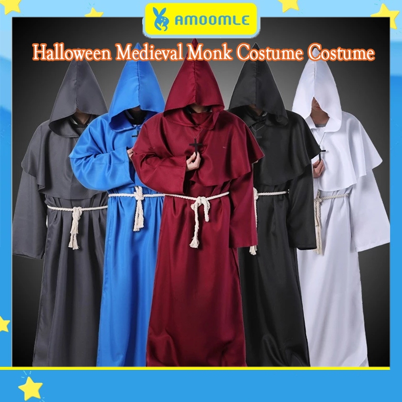 Halloween Wizard Costume Clergy Cosplay Costume Medieval Monk Friar ...