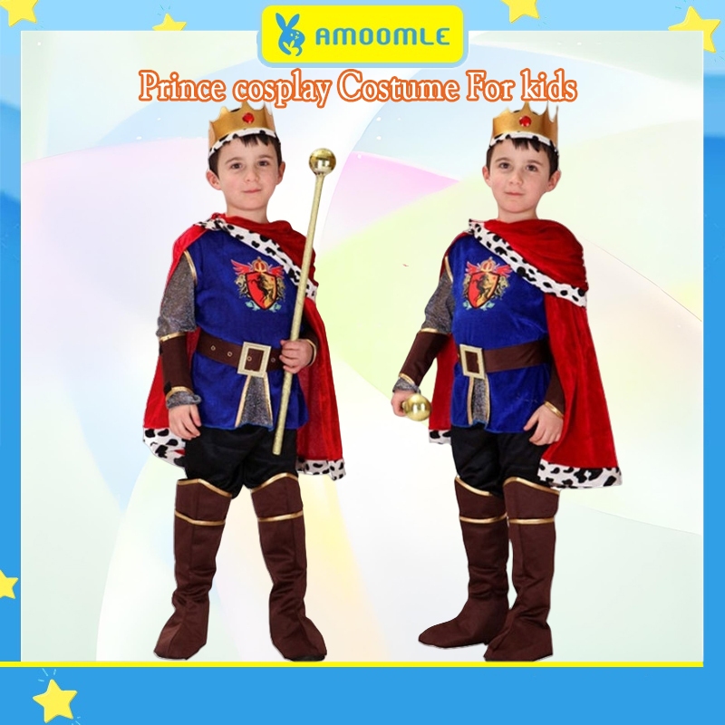 Handsome Rome Prince cosplay Costume For kids Royal King Sets Crown ...
