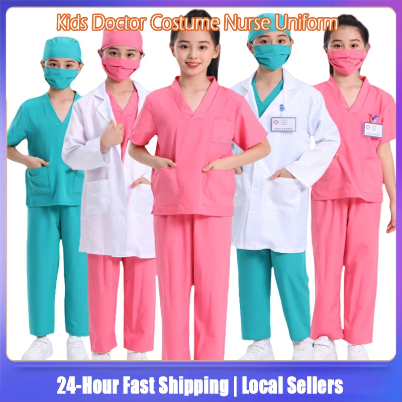 Kids Doctor Costume Nurse uniform Shirt Pants Coat Suit Halloween ...