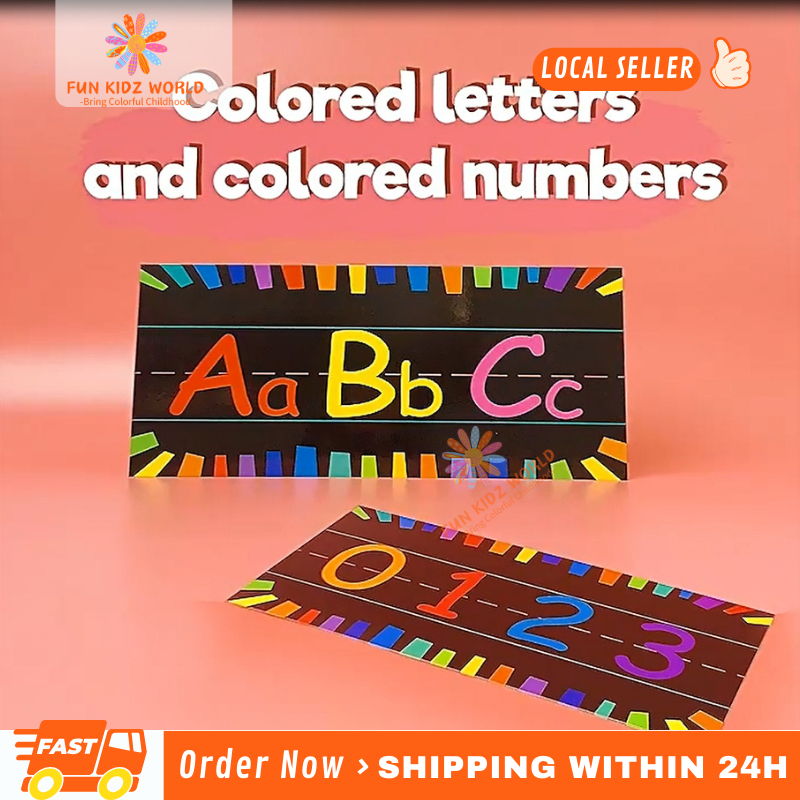Alphabet Number Educational Poster Set Pre-School Kindergarten ...